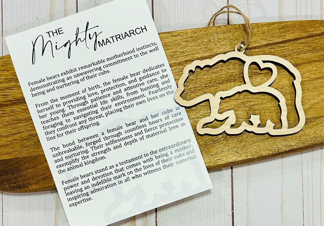 The Mighty Matriarch Bear and Cub Ornament, Mama Bear Ornament SVG, Car ...