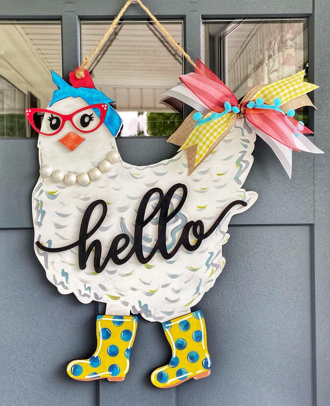 Chicken Door Hanger/sassy Southern Chicken Door Hanger/farmhouse ...