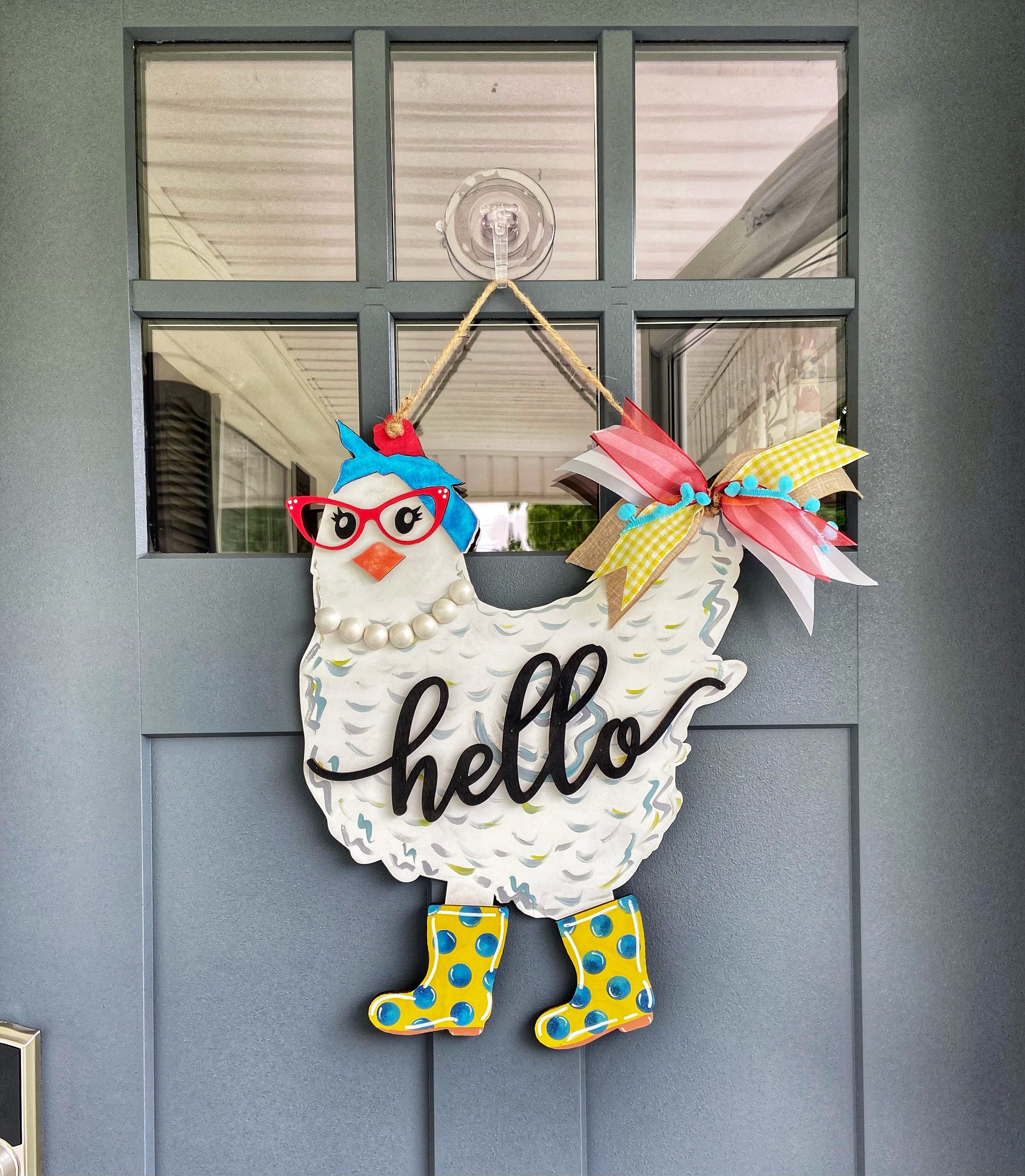 Chicken Door Hanger/Sassy Southern Chicken Door | Etsy