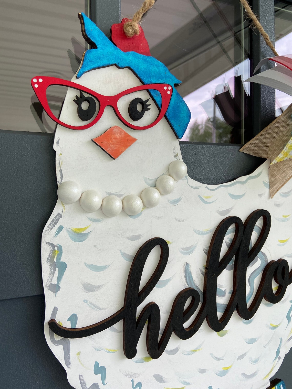 Chicken Door Hanger/sassy Southern Chicken Door | Etsy