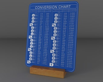 Magnetic Conversion Chart // Fraction to Decimal to Metric Conversions ...
