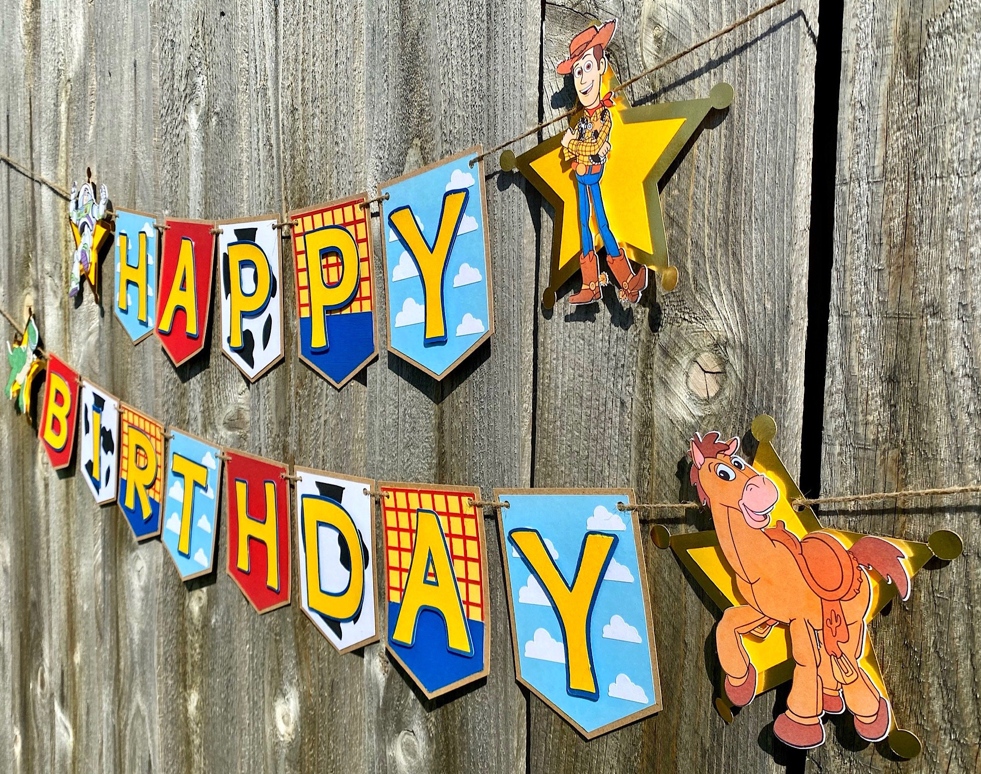 Toy Story Happy Birthday Banner Toy Story Theme Birthday Party | Etsy ...