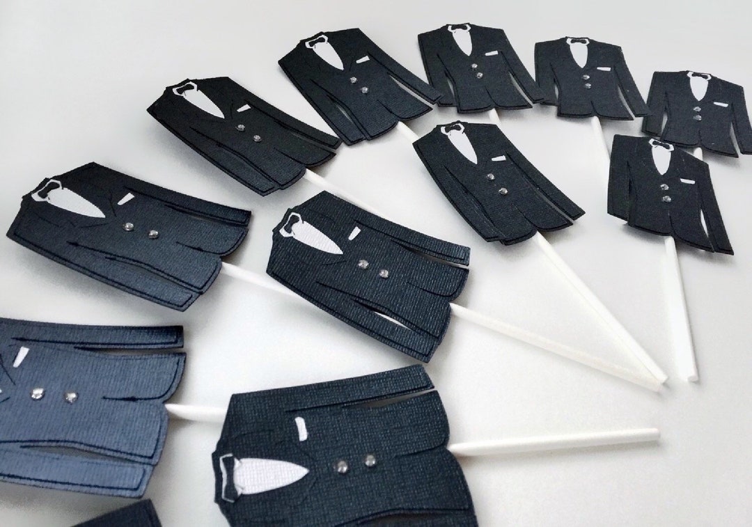 Tuxedo Cupcake Toppers Wedding Decor Groom to Be Wedding Toppers ...