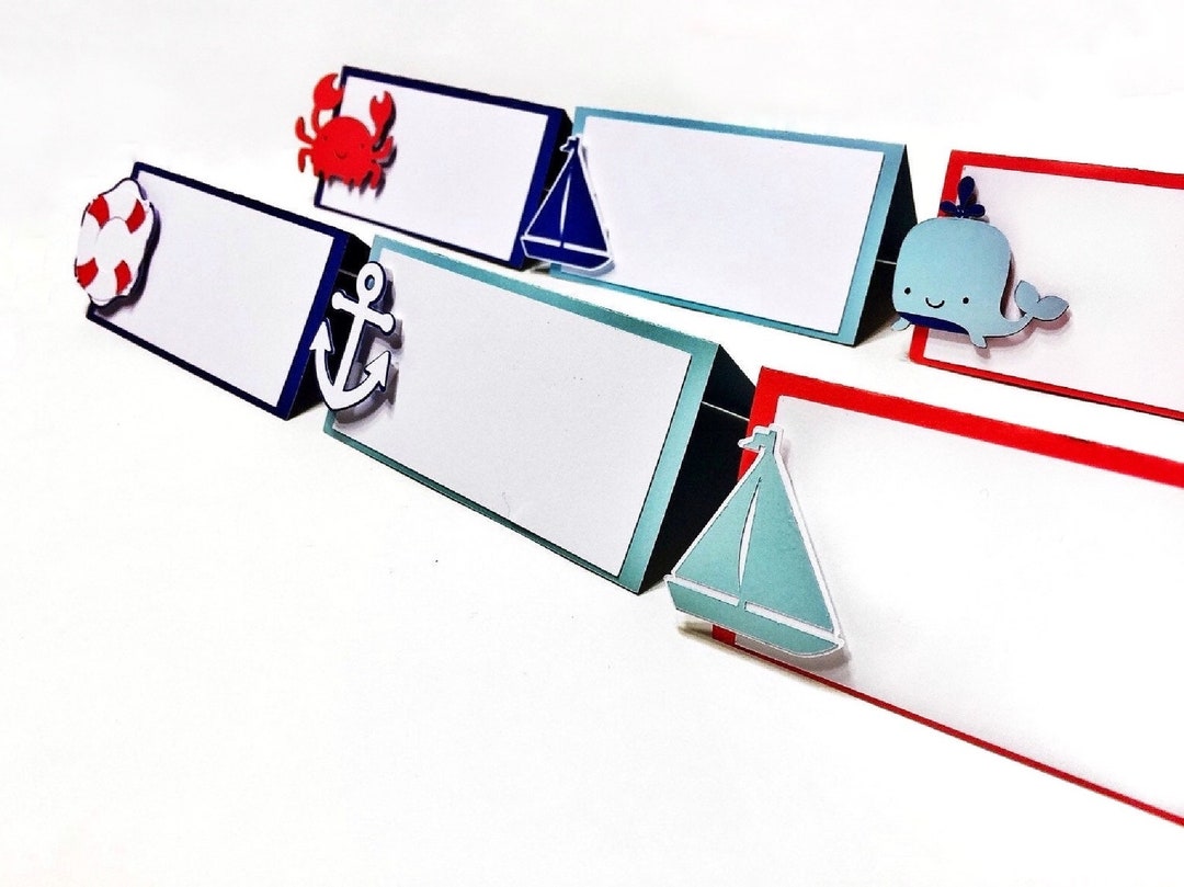 Nautical Food Tent Cards - Nautical Place Cards - Nautical Labels ...