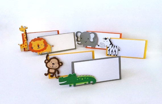 Safari Place Cards Safari Tent Cards Animal Place Cards | Etsy