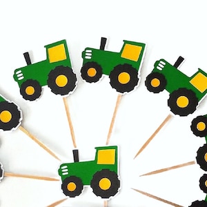 John Deere Party - Tractor Toppers - Farm Theme - Tractor Cupcake ...