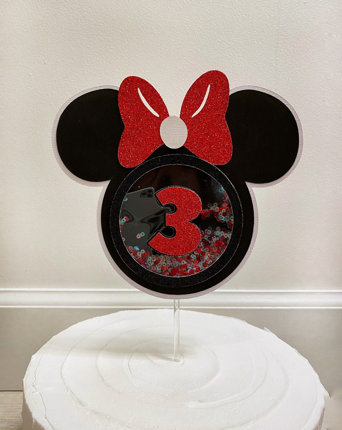 Minnie Mouse Shaker Cake Topper Personalized Minnie Mouse - Etsy