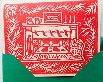 Block Print Christmas Cards - Etsy