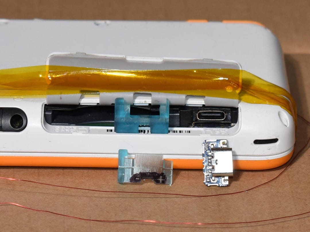 Nintendo 2DS XL Type2/hidden USB-C Replacement Charge Port W/ Jig ...