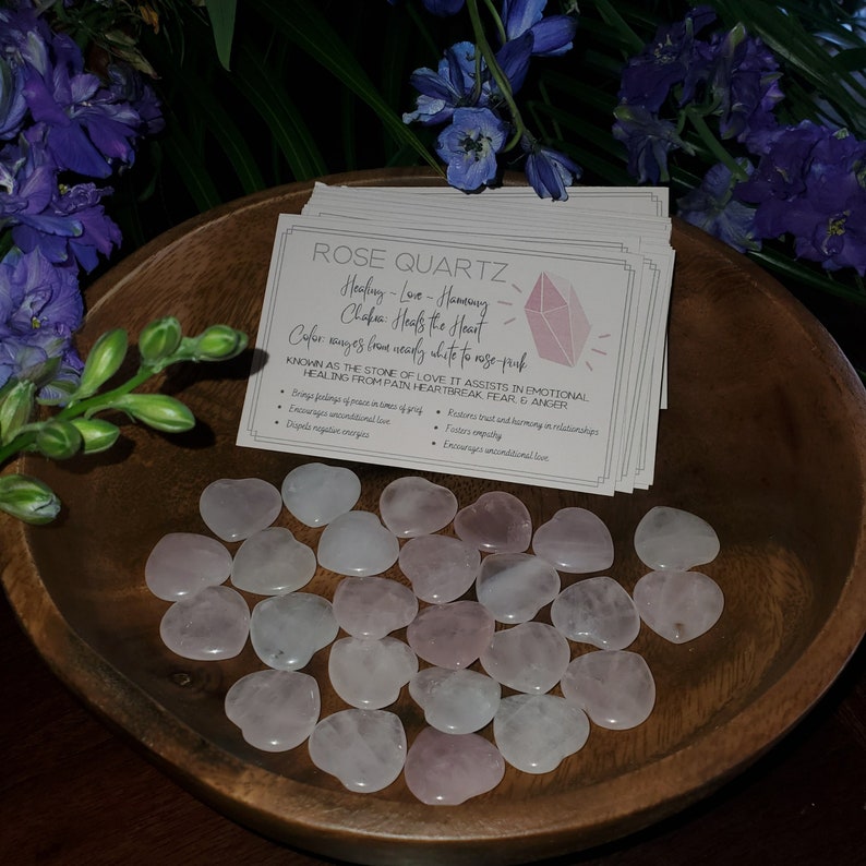 Rose Quartz Printable Cards Meaning Properties Benefits | Etsy