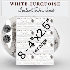 White Turquoise Stone Printable Cards ~ Crystal & Stone Meaning ...