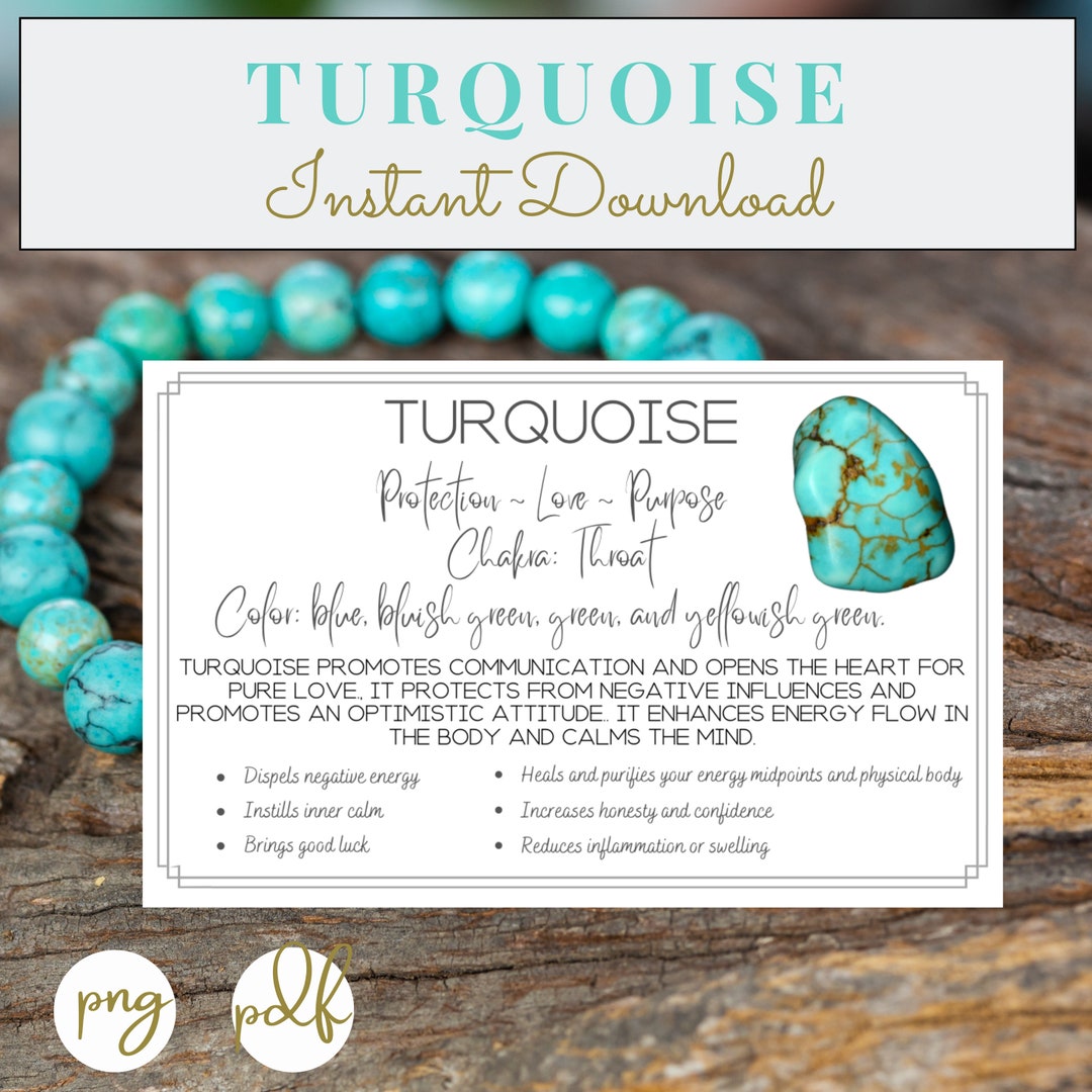 Turquoise Printable Cards - Crystal & Stone Meaning - Properties ...