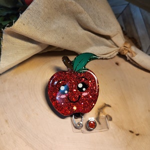 Epoxy Apple Badge Reel - Teacher Gift - Back to School - Personalized ...