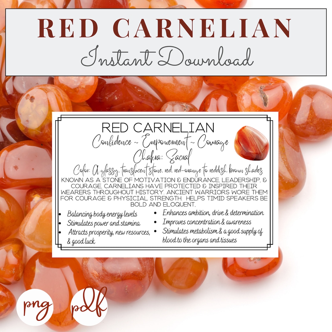 Snowflake Obsidian & Red Carnelian Stone Meaning Cards (digital ...