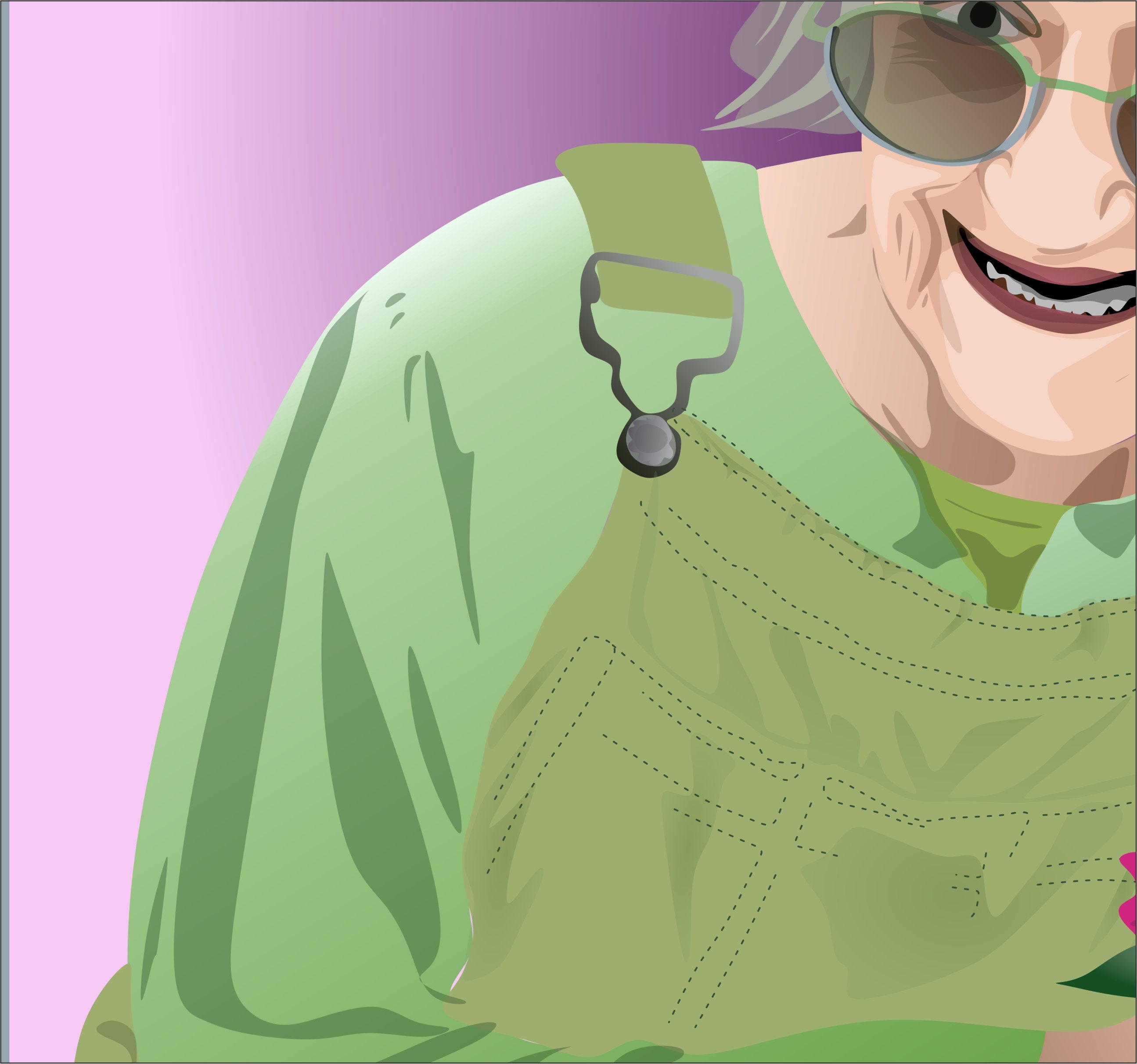 Green Lady of Brooklyn Elizabeth Sweetheart Digital Portrait | Etsy