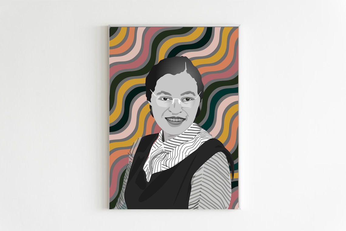 Rosa Parks Inspirational Digital Illustration Wall Print - Etsy