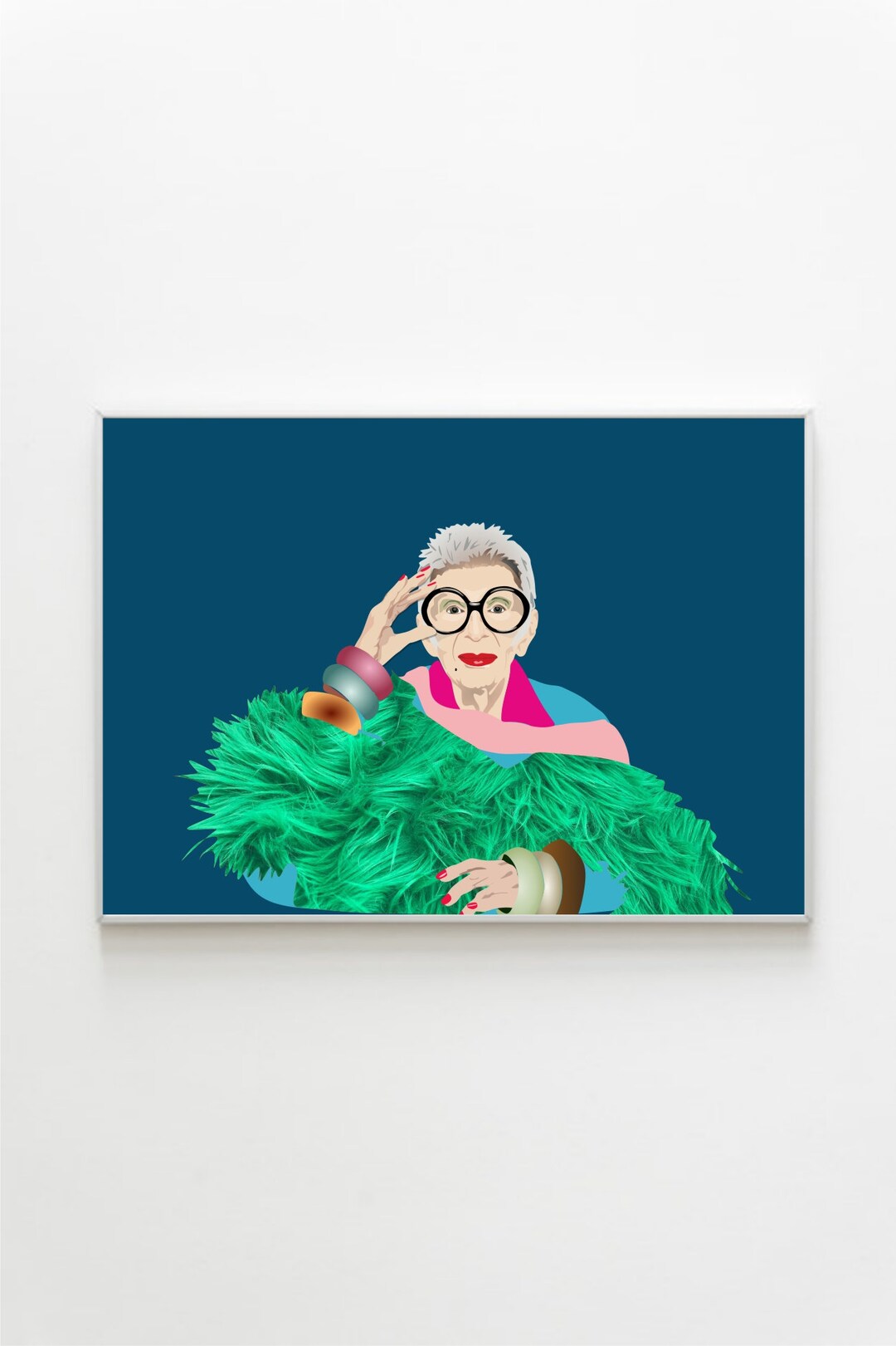Iris Apfel Fashion Designer Digital Illustration Wall Print - Etsy