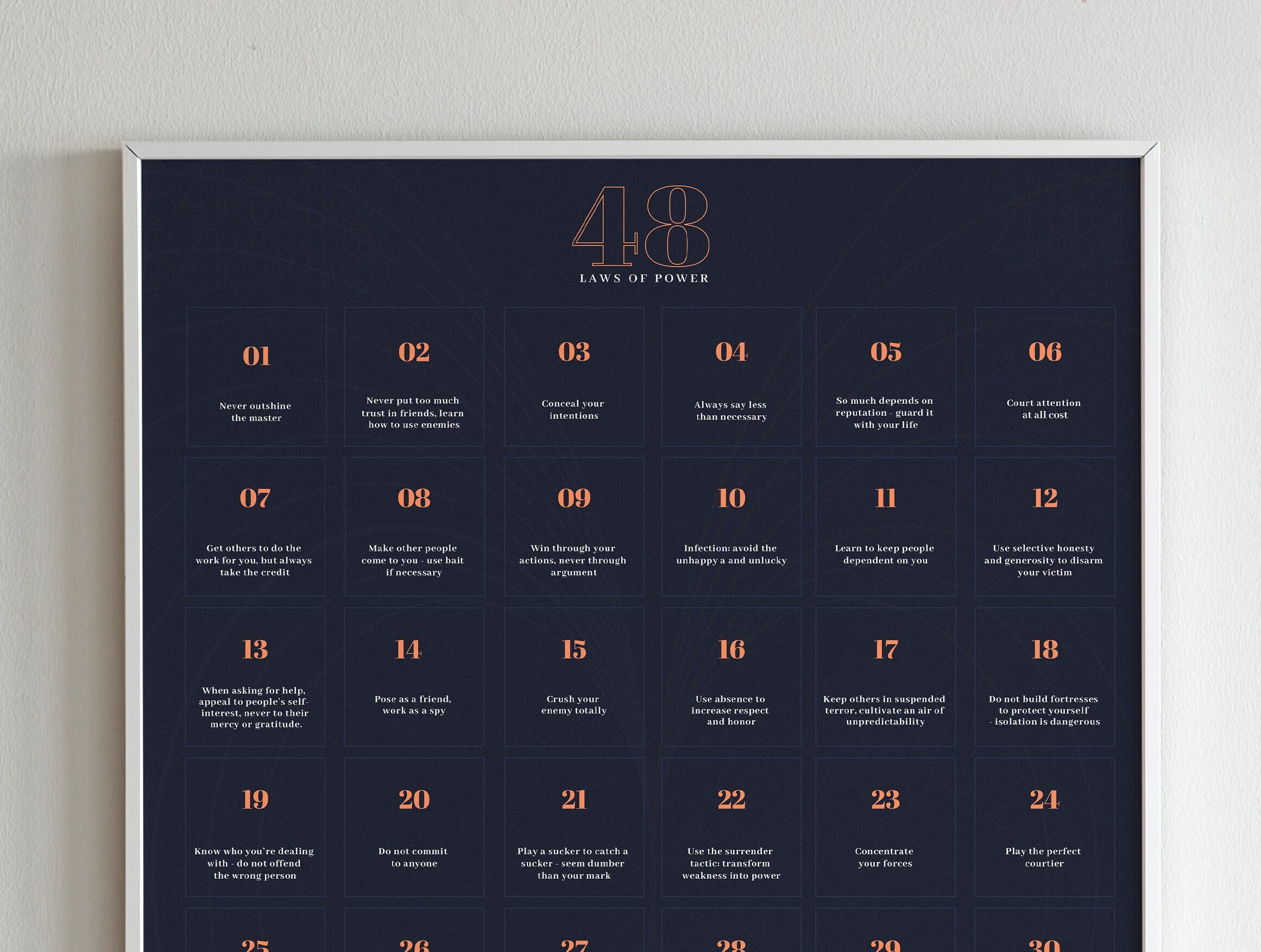 48 Laws Of Power By Robert Greene Poster 18x24 Premium Etsy UK 48 Laws Of Power By Robert Greene Poster 18x24 Premium Etsy UK