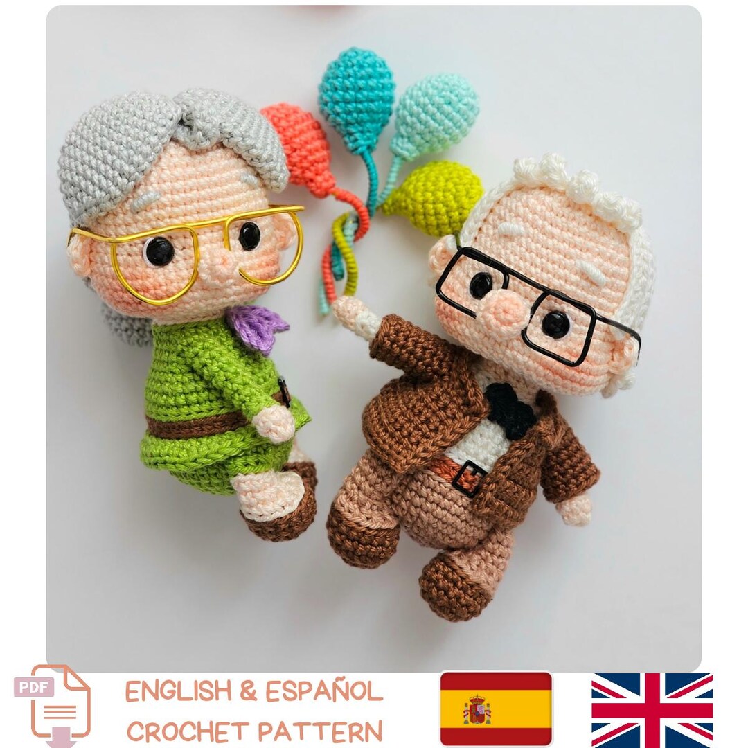 Amigurumi BUNDLE 2-in-1 Elderly Couple Crochet Pattern Set – Animation ...
