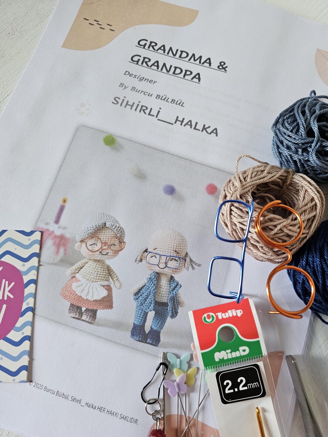 AMIGURUMI KIT/ Grandpa and Grandma With Printed, Crochet Kit - Etsy