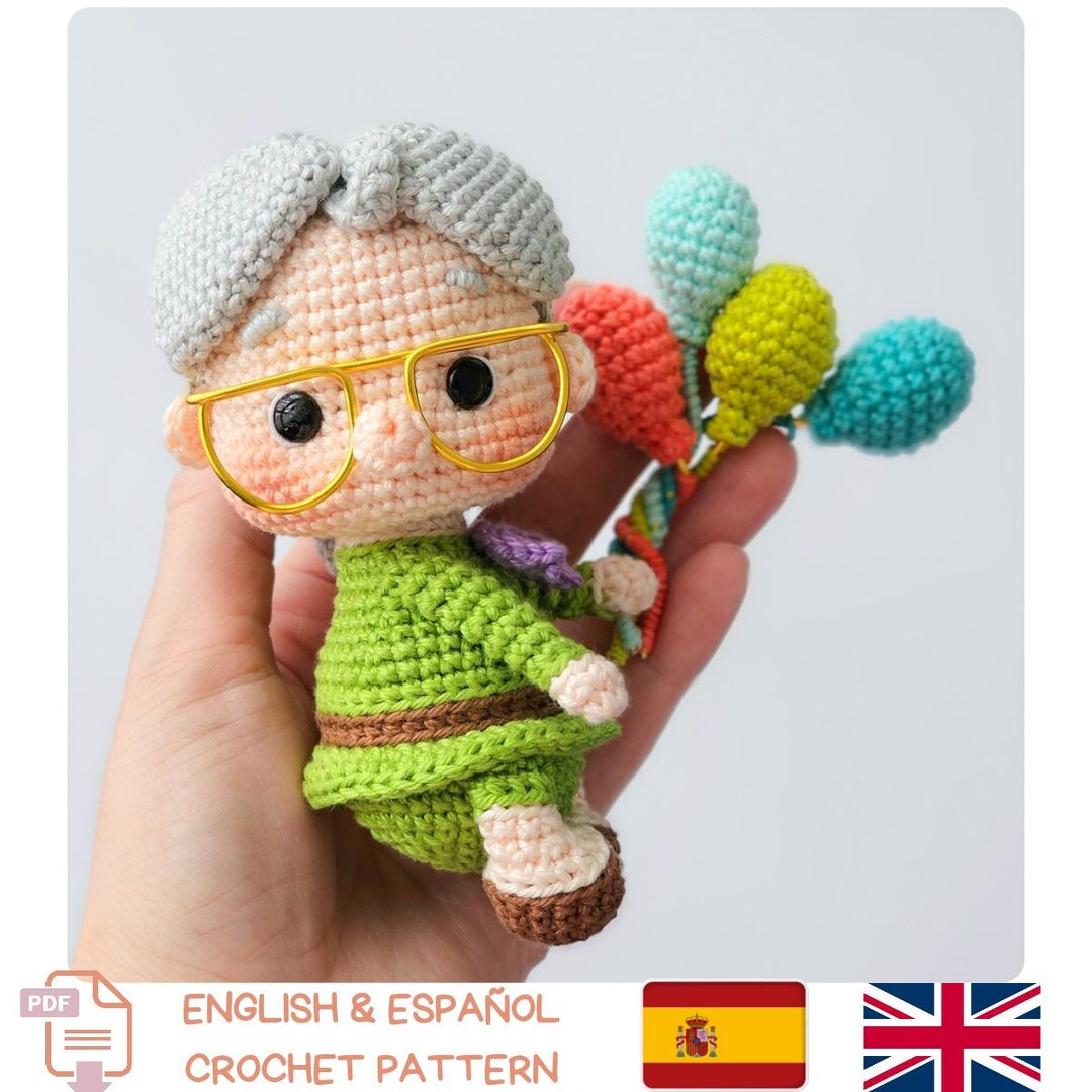 Amigurumi Elderly Woman Crochet Pattern – Cartoon Charm, Keychain ...