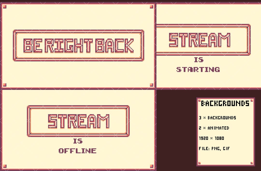 Animated Twitch Backgrounds Overlay Retro Ice Cream Theme - Etsy