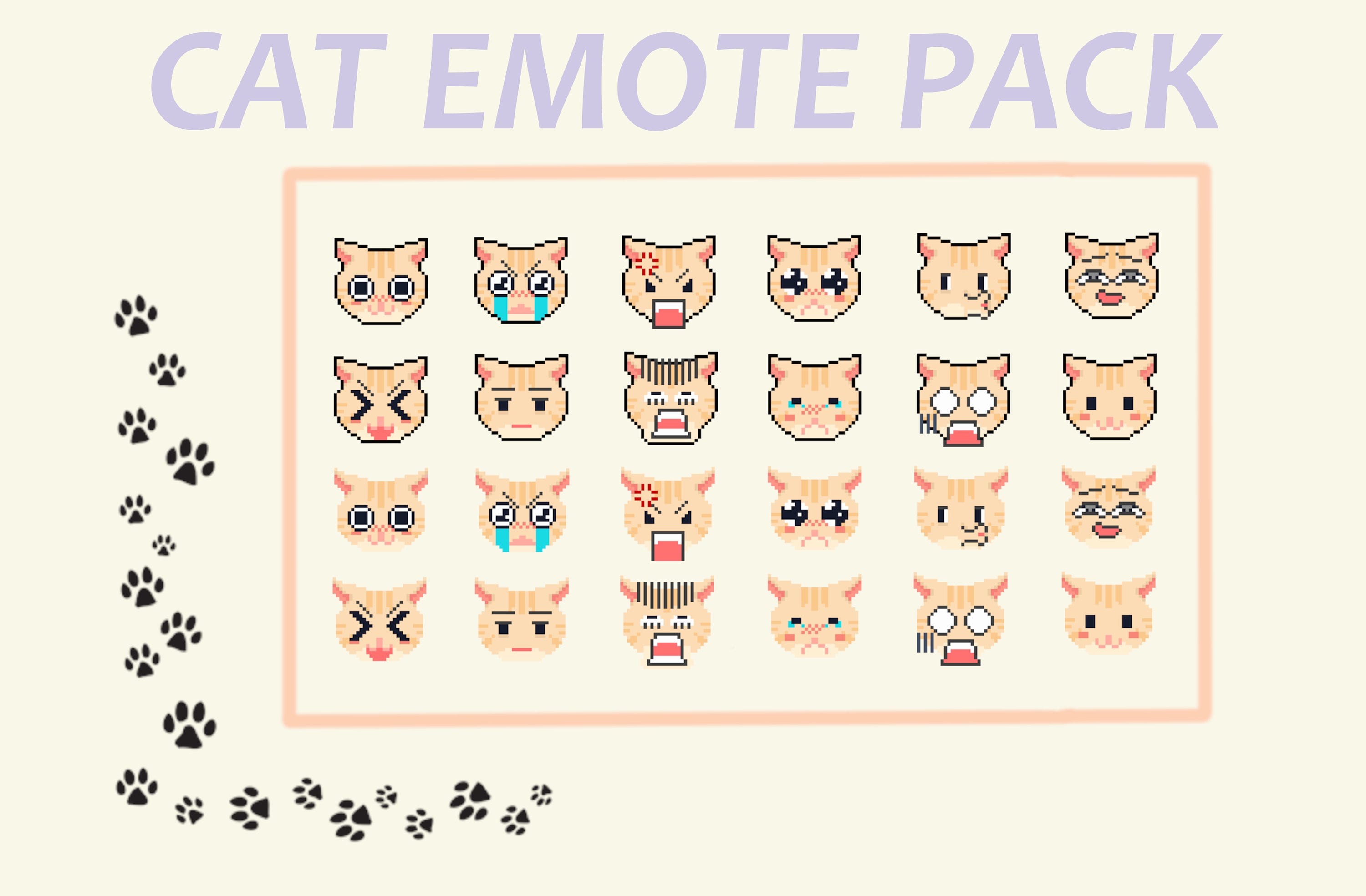 Cute Pixel Cat Emote Pack - Etsy