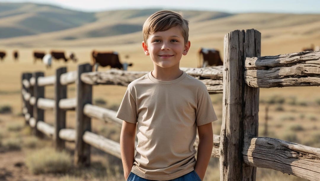 Western Kid T-shirt Mockup: Comfort Colors C9018 (JPG & PNG Digital ...