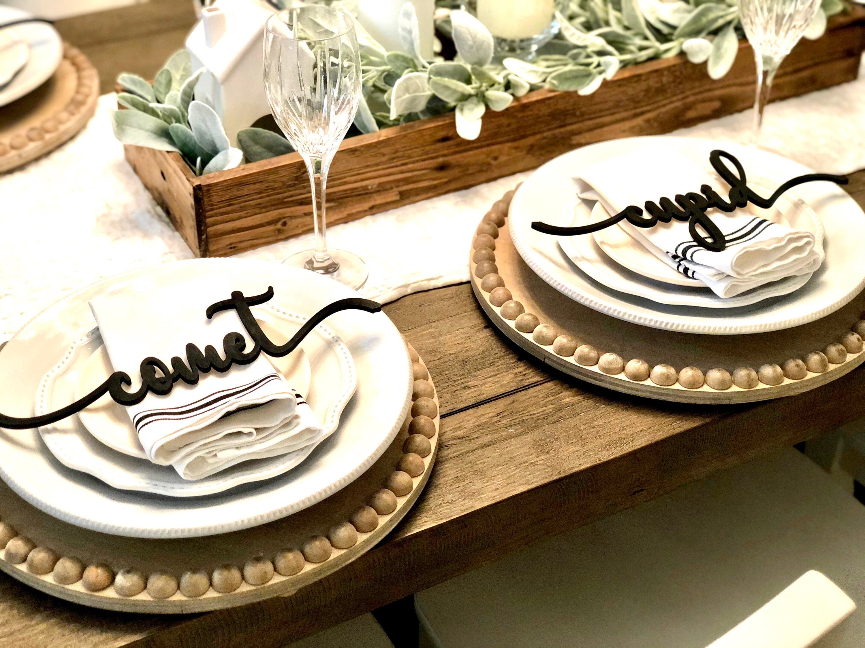 Reindeer Table Wood Place Settings, Christmas Decor, Santa’s Reindeer ...