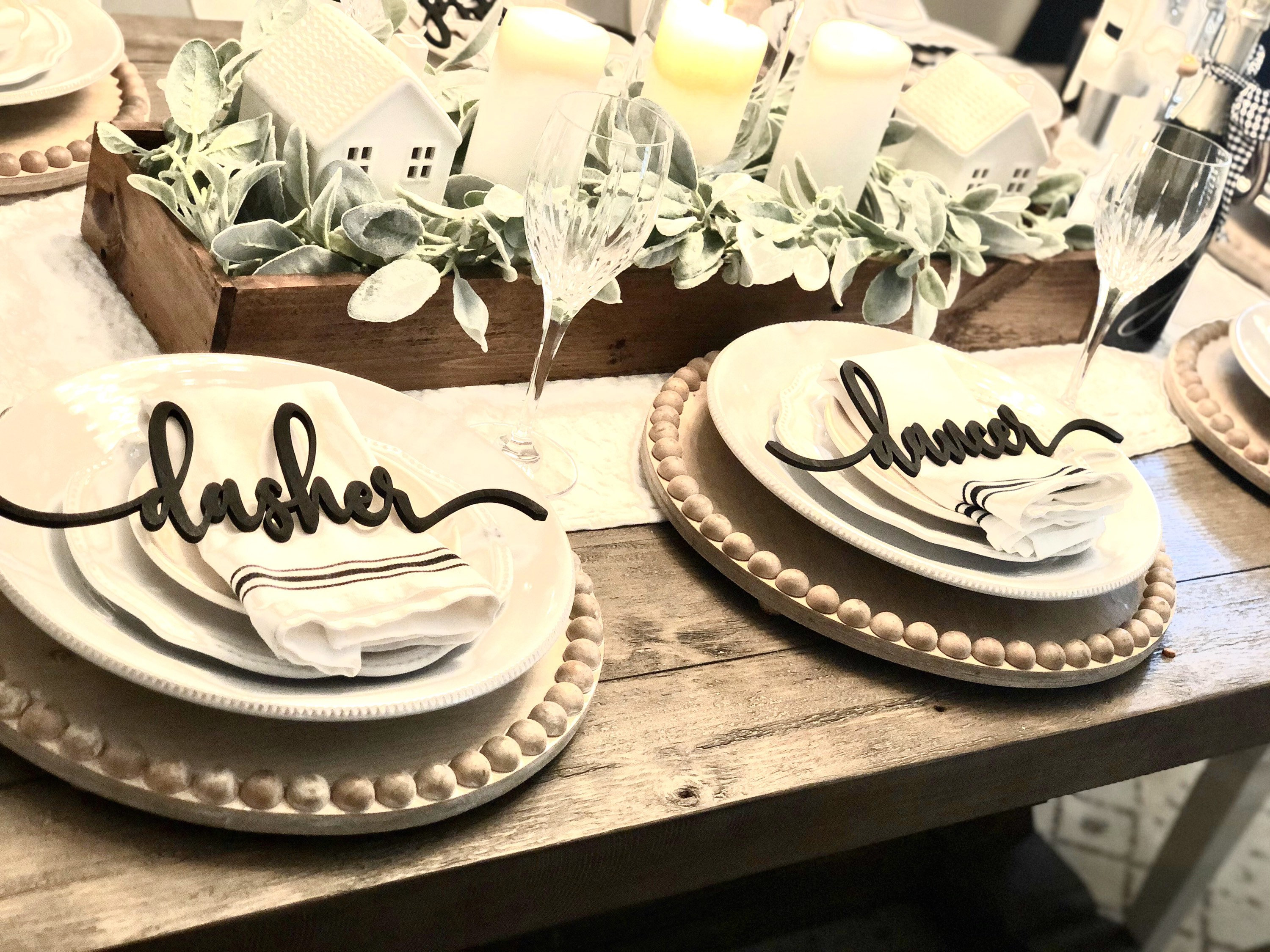 Reindeer Table Wood Place Settings, Christmas Decor, Santa’s Reindeer ...