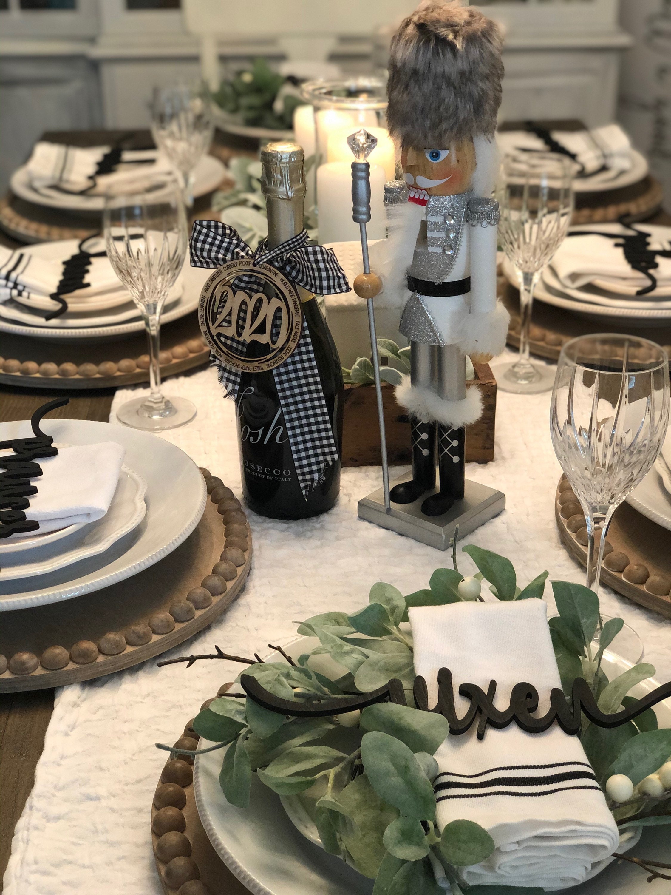 Reindeer Table Wood Place Settings Christmas Decor Santas | Etsy