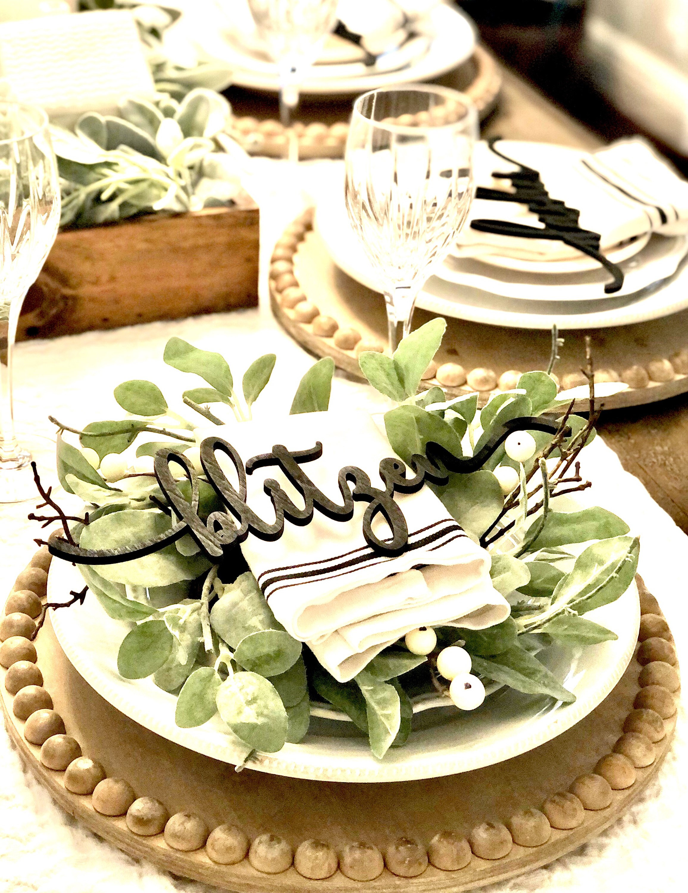 Reindeer Table Wood Place Settings Christmas Decor Santas | Etsy