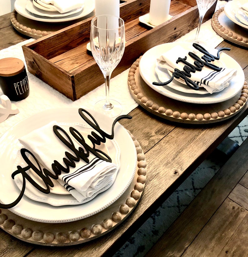 Table Word Place Setting Thanksgiving Decor Formal Dining | Etsy