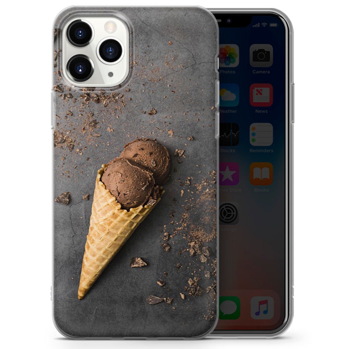 Ice Cream Phone Case Cover for iPhone 7, 8+, XS, XR, 11PRO & Samsung ...