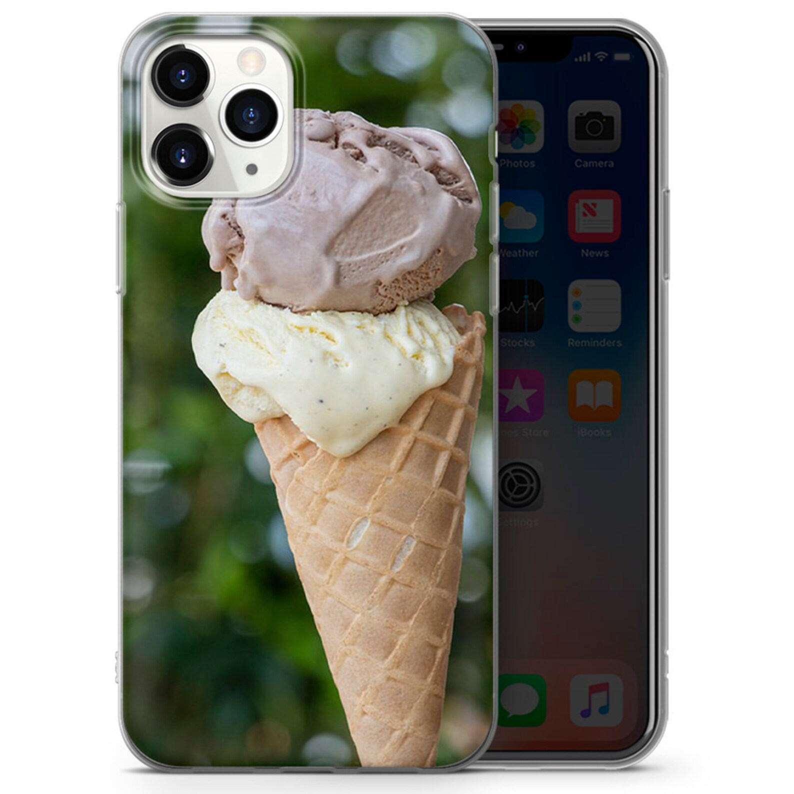 Ice Cream Phone Case Cover for iPhone 7, 8+, XS, XR, 11PRO & Samsung ...