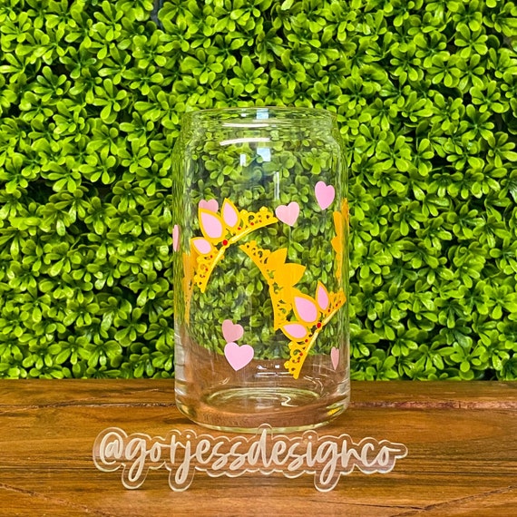 Fairytale Princess Crown Rapunzel Glass Can 16oz Glass - Etsy