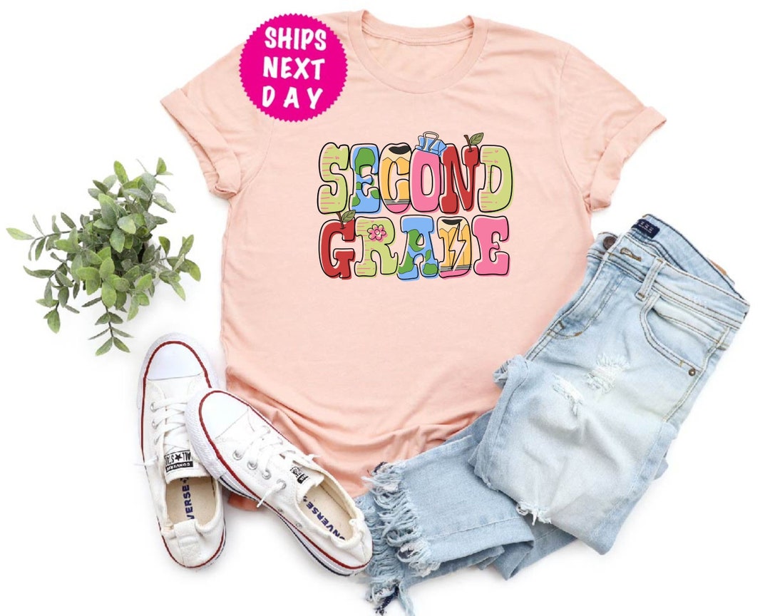 Second Grade Shirt, Back to School Shirt, Second Grade Rainbow Shirt ...
