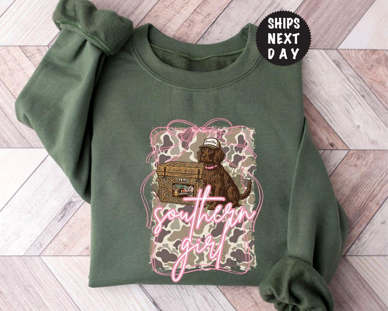 Southern Girl Dog Camo Sweatshirt, Rustic Country Hoodie, Hunting ...