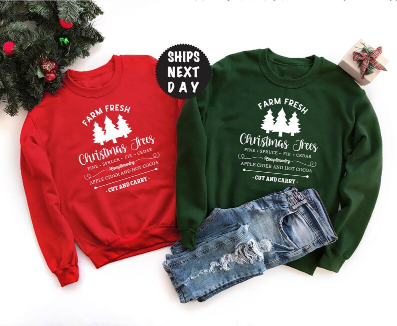 Farm Fresh Christmas Tree Sweatshirt Christmas Gift - Etsy