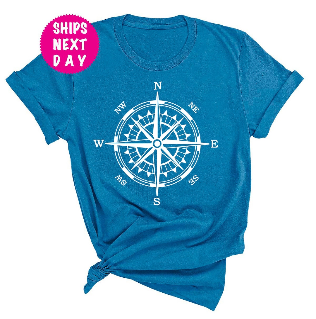 Compass Shirt, Compass Sign T-shirt, Camping T-shirt, Adventure Tee ...