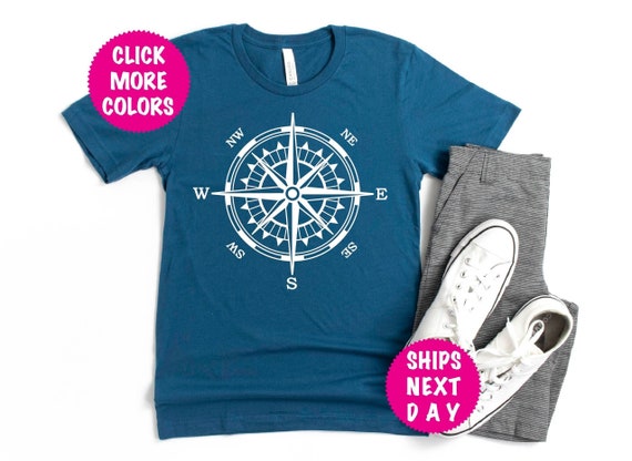 Compass Shirt Compass Sign T-shirt Camping T-shirt | Etsy