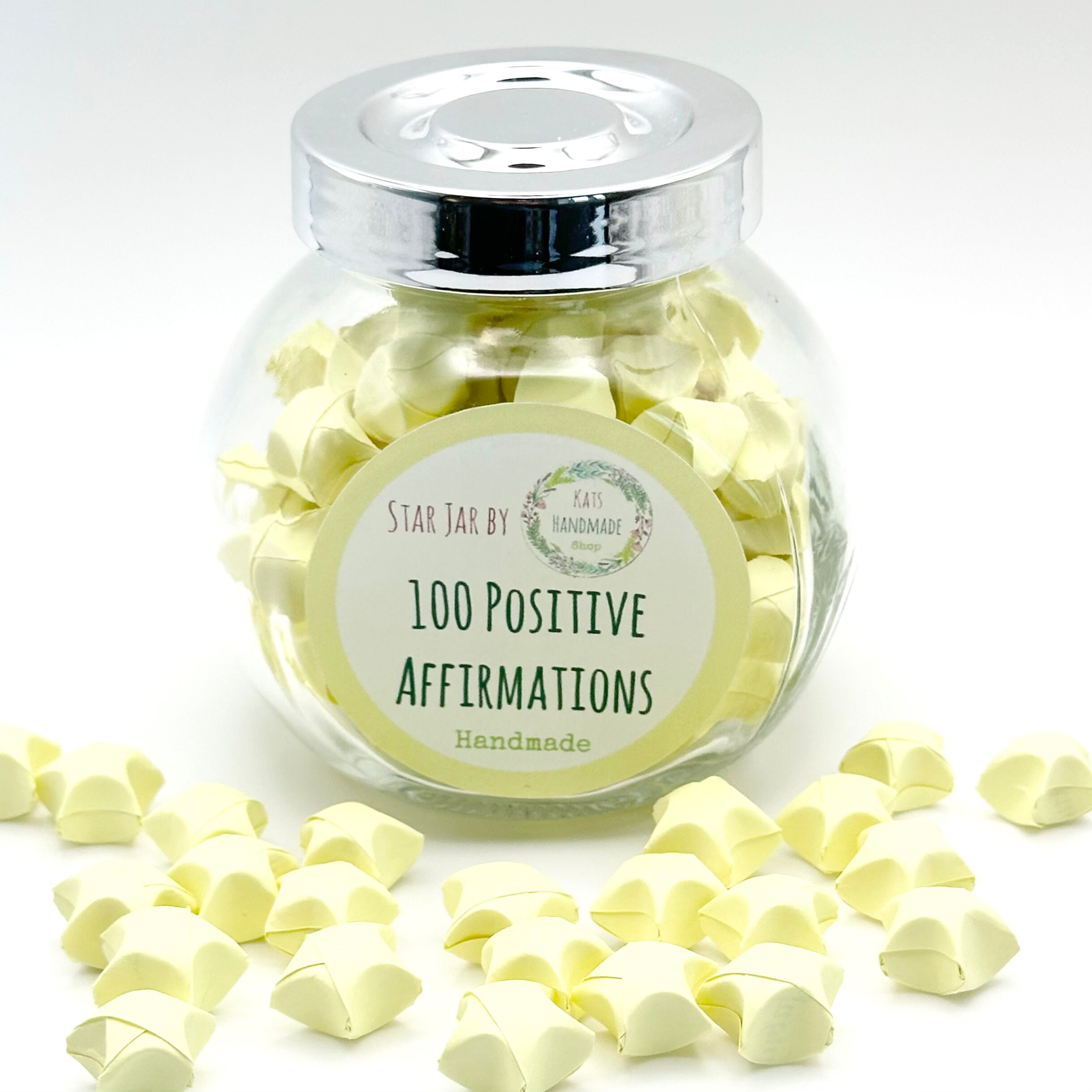 Star Jar 100 Positive Affirmations Lucky Origami Paper Stars in a Jar ...