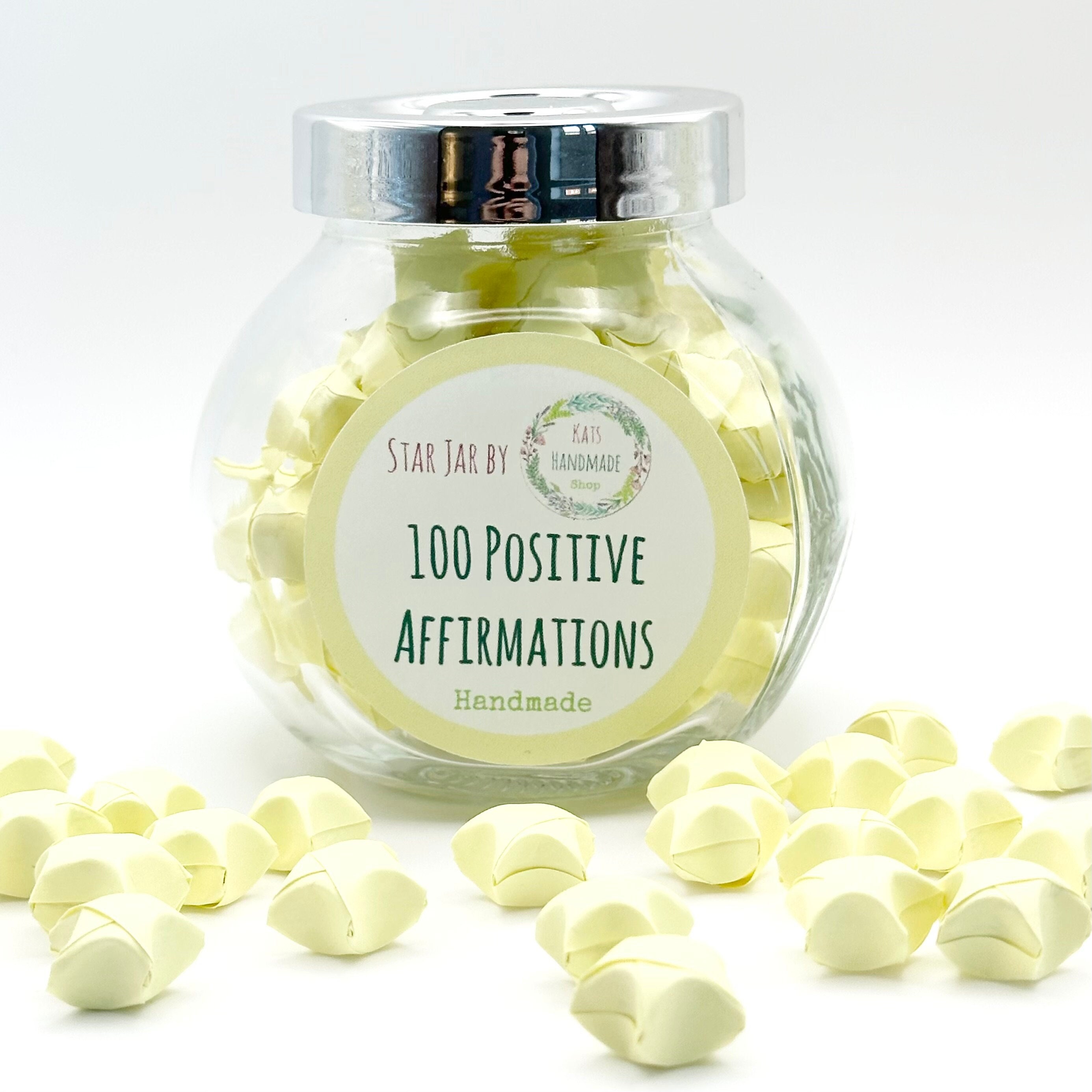 Star Jar 100 Positive Affirmations Lucky Origami Paper Stars in a Jar ...