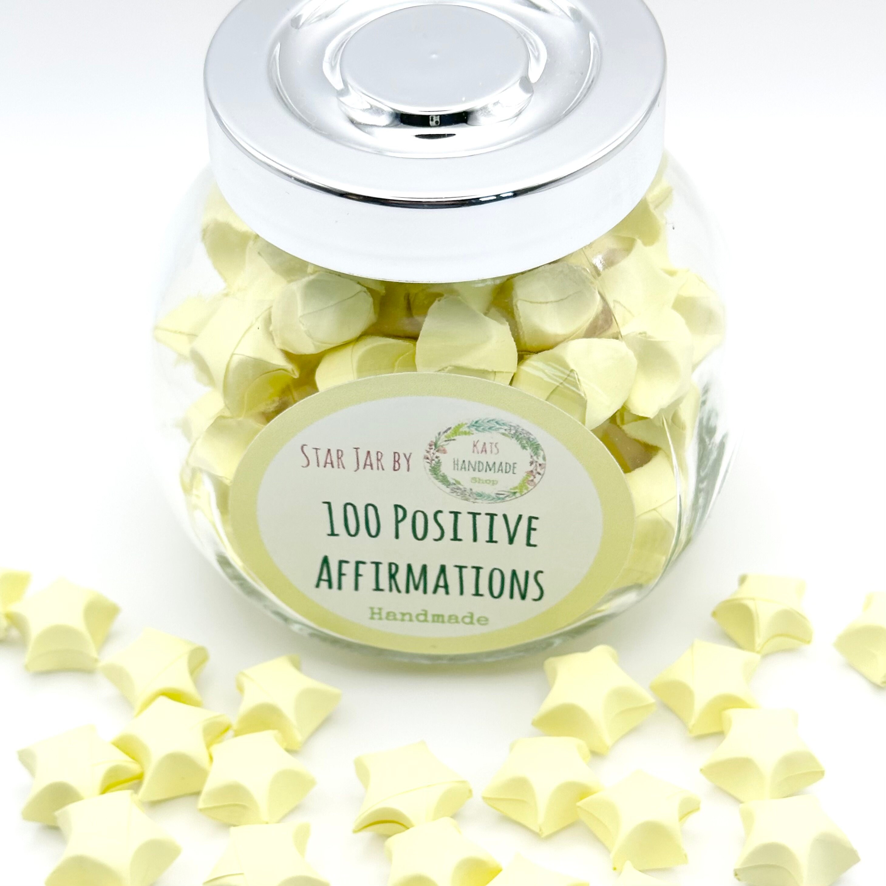 Star Jar 100 Positive Affirmations Lucky Origami Paper Stars in a Jar ...