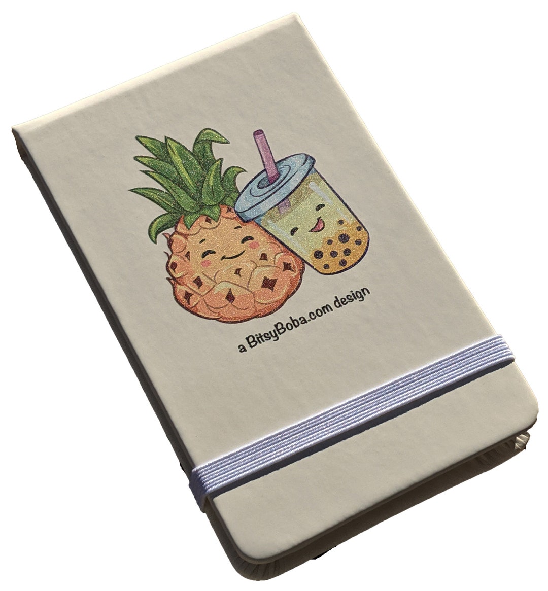 Pineapple Boba Bubble Tea Notepad | Small Boba Notepad 3.5" by 5.25 ...