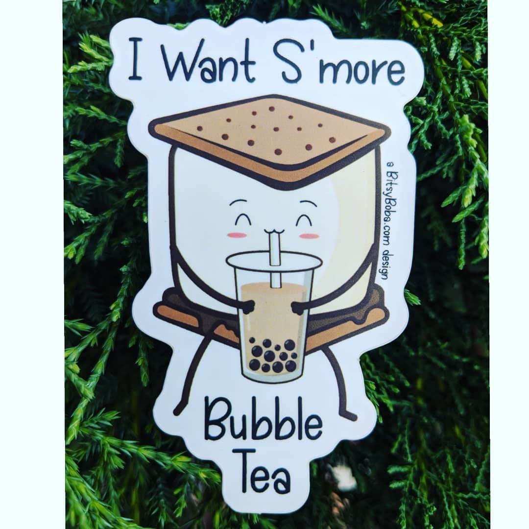 Smores Sticker, S'more Boba Sticker, S'more Sticker, Cute Smores, Smore ...