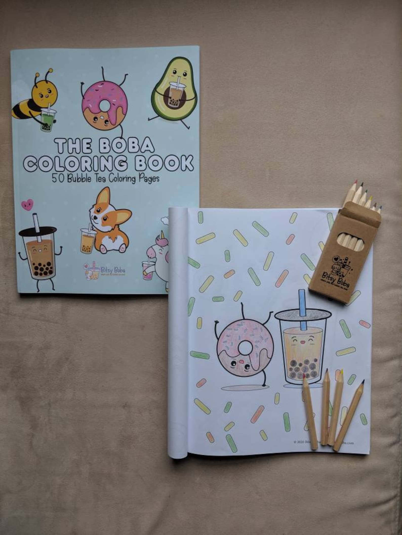 Boba Coloring Book: 50 Bubble Tea Coloring Pages by Bitsy Boba Boba ...