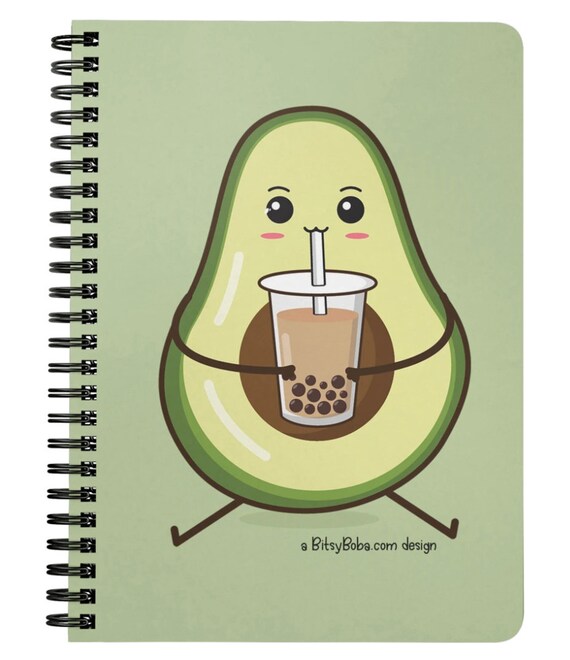 Avocado Boba Notebook Bubble Tea Notebook | Etsy