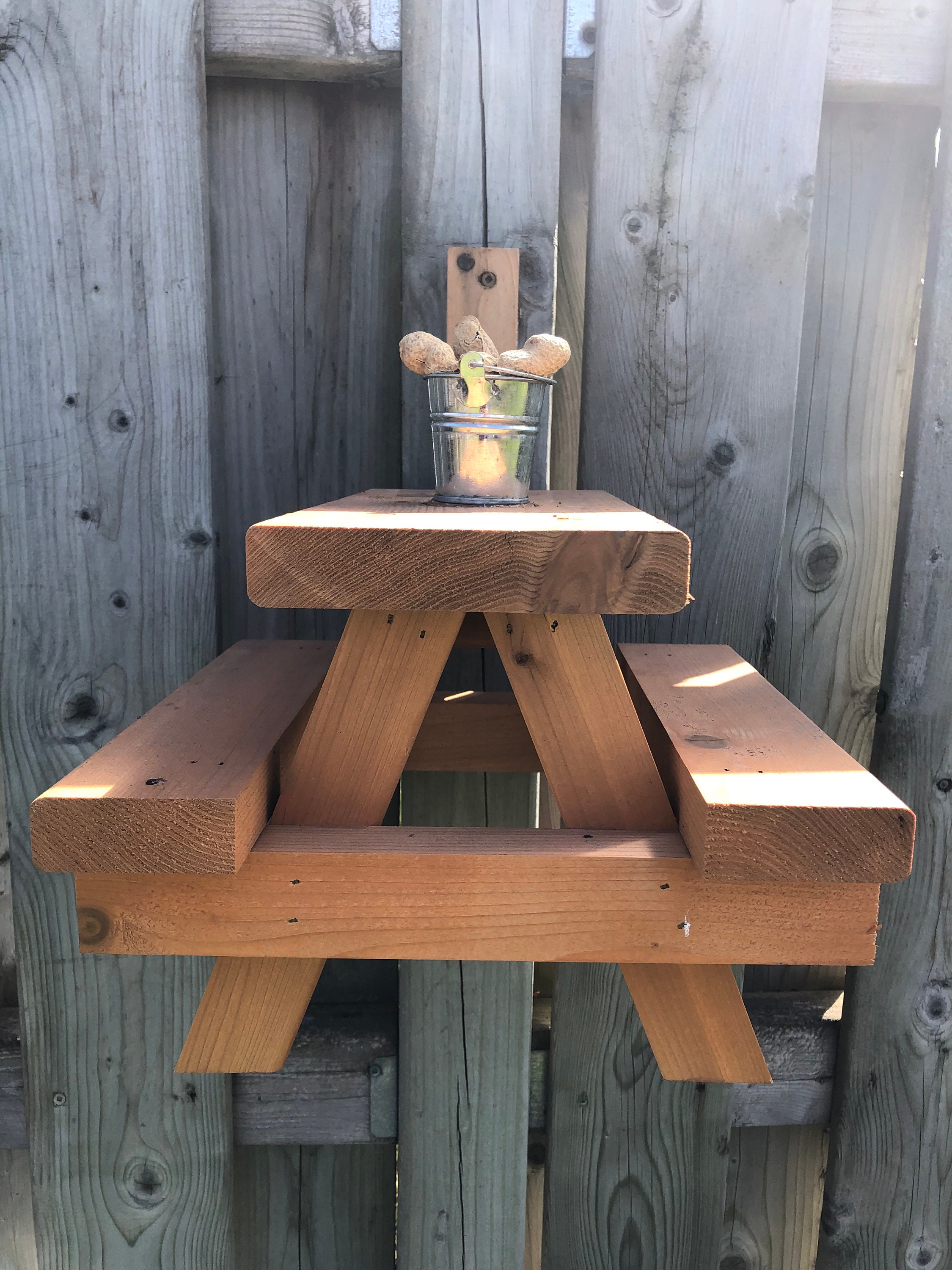 Squirrel Picnic Table Bird Feeder Hanging Garden Décor - Etsy