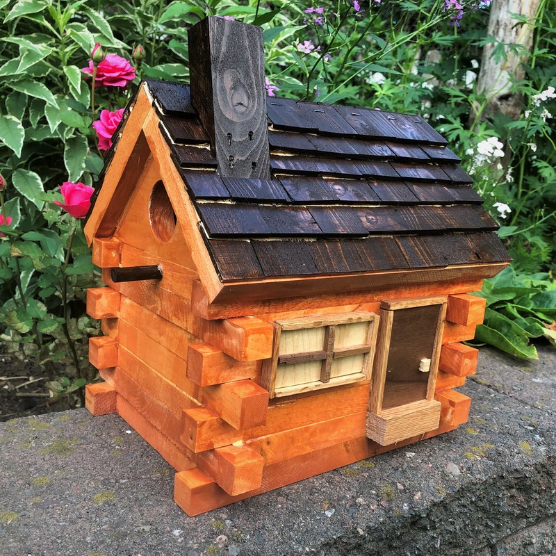 Log Cabin Birdhouse - Etsy